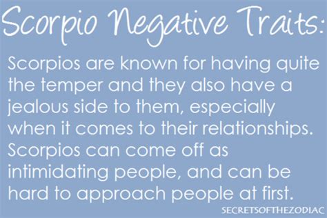 Scorpio Negative Traits