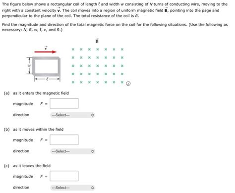 Solved The Figure Below Shows A Rectangular Coil Of Length ℓ