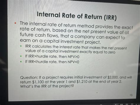 solved internal rate of return irr the internal rate of