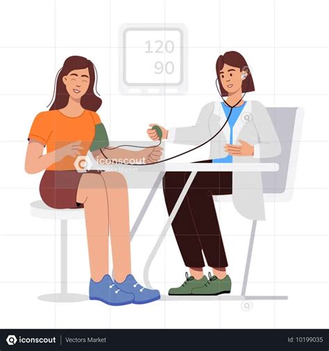 Doctor Checking Bp Monitoring Illustration Free Download Healthcare