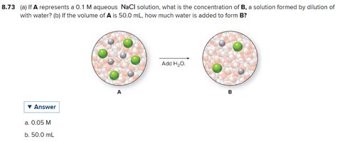 Solved A If A Represents A M Aqueous NaCl Solution Chegg