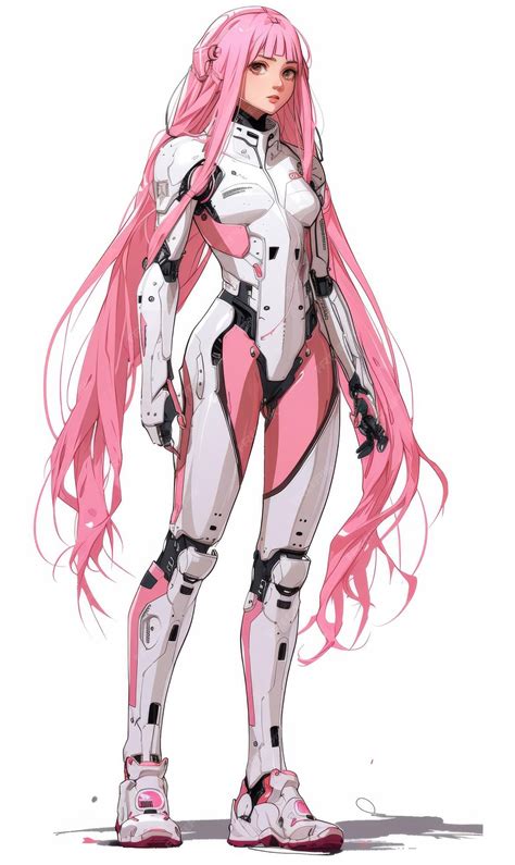 Premium Photo Female Cyborg Robot Girl In Exoskeleton Glossy Shiny