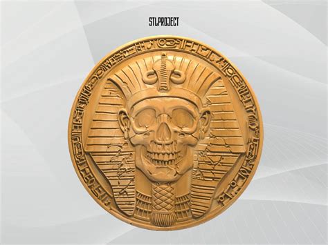 Egypt Coin Stl For Cnc Cnc Router 3d Print Wood Carving Depth Map