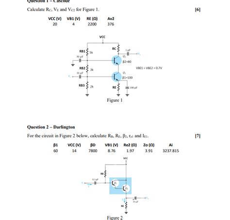 solved question 1 coue [6] calculate rc ve and vc for