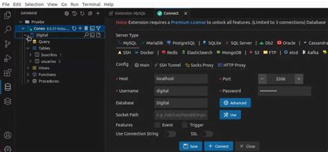 DigitalEducas Conexión de Visual Studio Code y MySQL