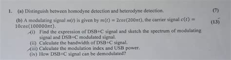 Solved A ﻿distinguish Between Homodyne Detection And