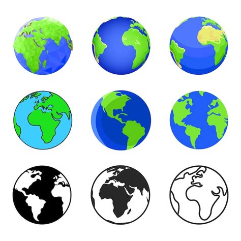 Premium Vector Earth Icon Earth Icon Set Globe Icon Set
