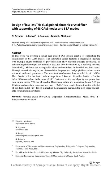Design Of Low Loss Thz Dual Guided Photonic Crystal Fiber With Supporting Of 68 Oam Modes And 8