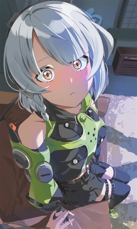 Safebooru 1boy 1girl Absurdres Anby Demara Black Gloves Black Skirt