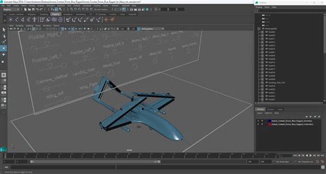 Armed Combat Drone Blue Rigged For Maya 3d Model 3d Molier International