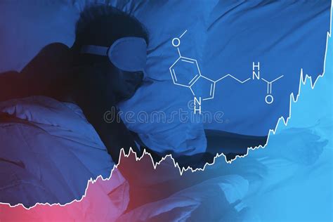 Sleeping Woman And Chart Of Rising Melatonin Level Stock Illustration