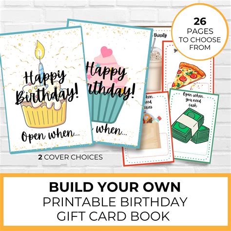 Birthday T Card Book Printable T Card Holder 21st Birthday T