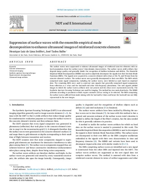 Pdf Suppression Of Surface Waves With The Ensemble Empirical Mode Decomposition To Enhance