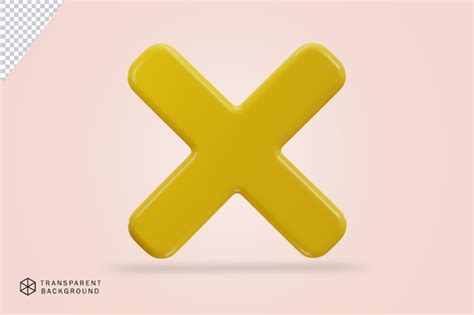 Premium Psd Cross Icon Rejection Symbol Icon 3d Render