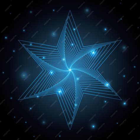 Premium Vector Technology Abstract Star Geometric Line Art Vector