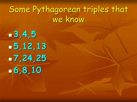 Ppt Pythagorean Triples Powerpoint Presentation Free Download Id