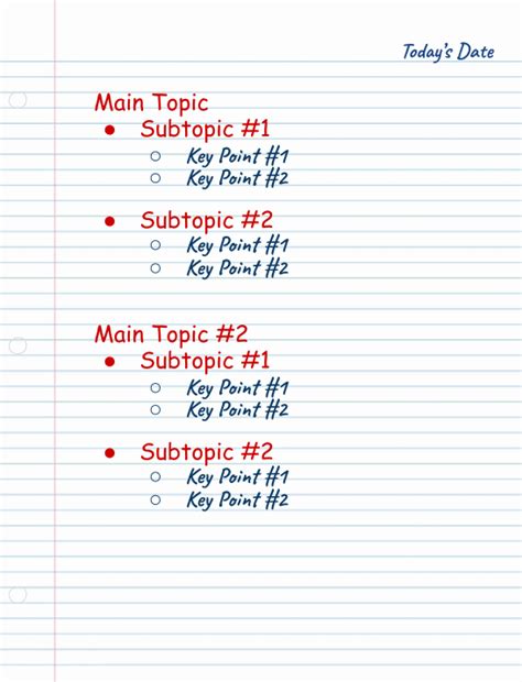 Outline Note Taking