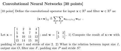Solved Convolutional Neural Networks Points Point Chegg