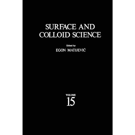 Surface And Colloid Science No Shoptime