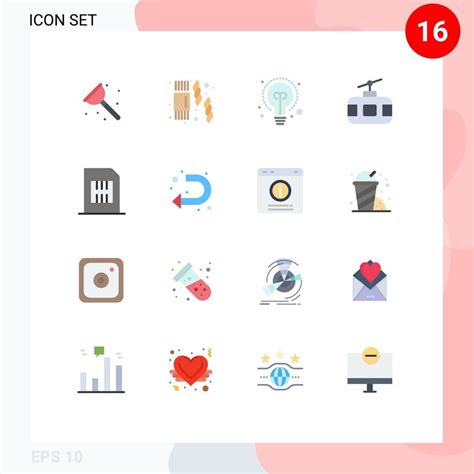 Universal Icon Symbols Group Of 16 Modern Flat Colors Of Devices Card Education Travel Tour
