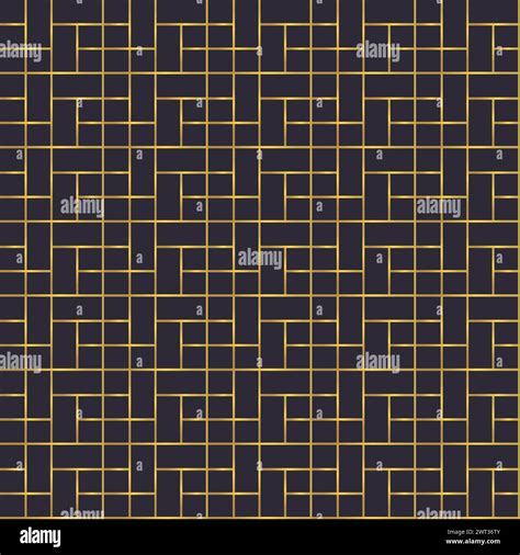 Grid Seamless Pattern Futuristic Geometric Golden Background Cubic Gradient Shapes Vector