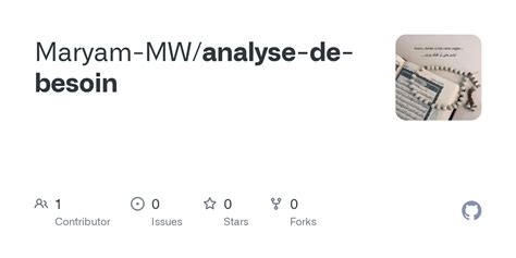 Github Maryam Mwanalyse De Besoin