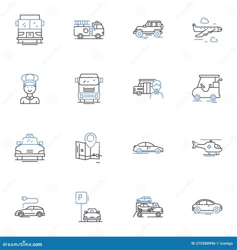 Delivery Line Icons Collection Shipment Transport Logistics Dispatch Conveyance Freight