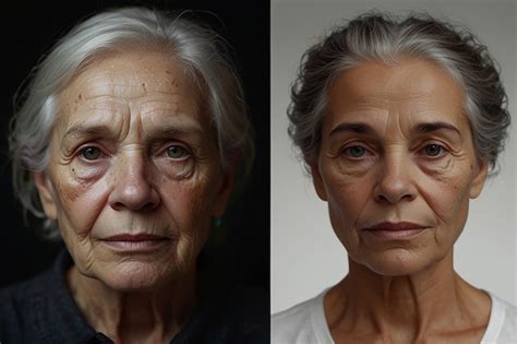 Premium Photo Reverse Aging Digital Portrait Reversal