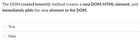 Solved The Dom Createelement Method Creates A New Domhtml