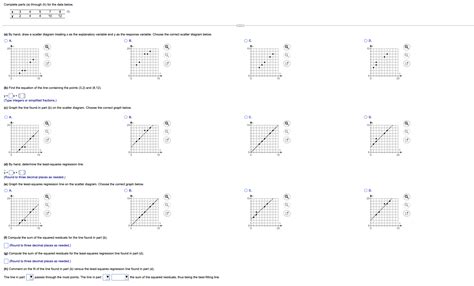 solved complete parts a through h for the data below