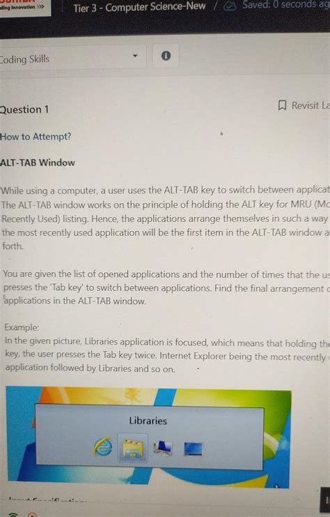 Solved C Programming ALT TAB