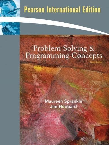 Problem Solving And Programming Concepts International Edition Amazon