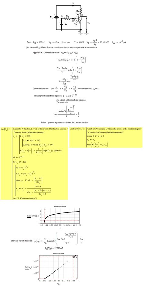 equation is it mathematically possible to solve for base current in an ebers moll calculation