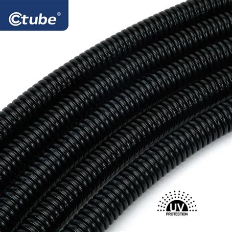 Uv Rated Pvc Split Corrugated Conduit Tubing Solar Flexible Conduit