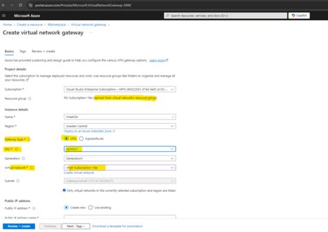 Set Up An Ipsec Route Based Site To Site Vpn Tunnel Between Azure And On Premise Home Network