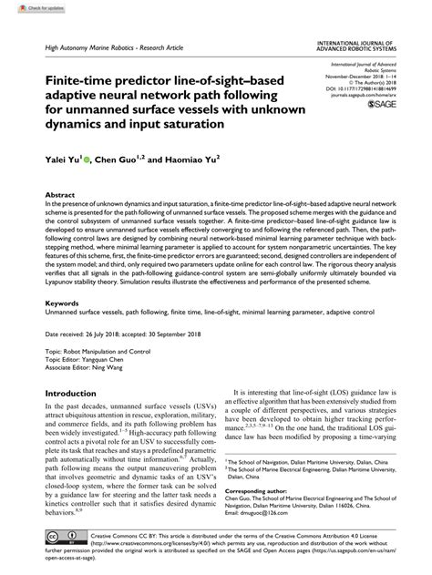 pdf finite time predictor line of sight based adaptive neural network