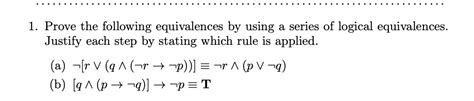 solved 1 prove the following equivalences by using a series
