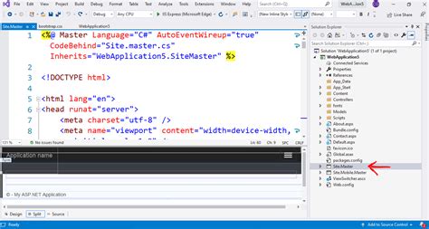 Asp Net Visual Studio 2013 Web Form And Design View Equivalent In Visual Studio 2019 Stack