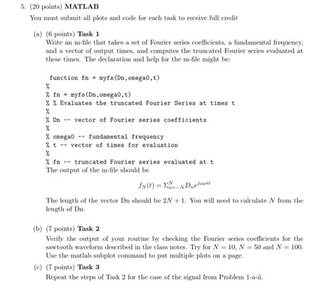 Solved 5 20 Points Matlab You Must Submit All Plots And