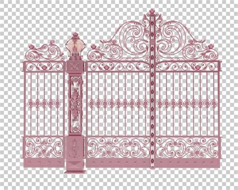 투명한 배경 3d 렌더링 그림에 격리된 철문 프리미엄 Psd 파일
