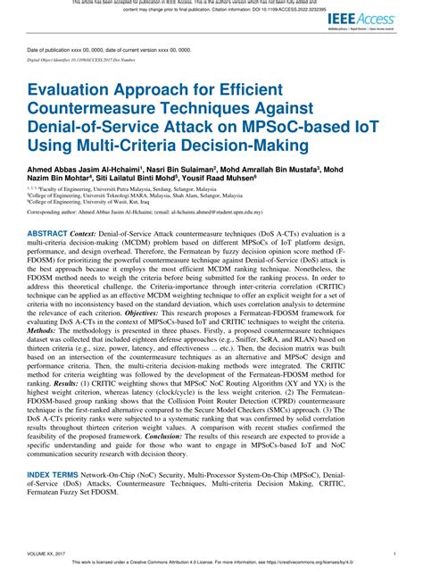 Pdf Evaluation Approach For Efficient Countermeasure Techniques Against Denial Of Service