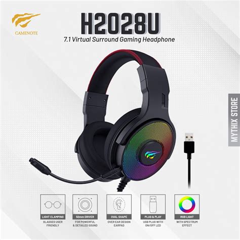 Gamenote Gaming Headset H2028u Rgb 7 1 Virtual Surround Sound Shopee Philippines