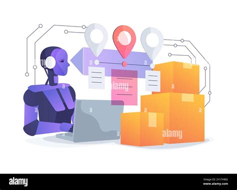 Ai Enhanced Supply Chain Optimization Abstract Concept Vector