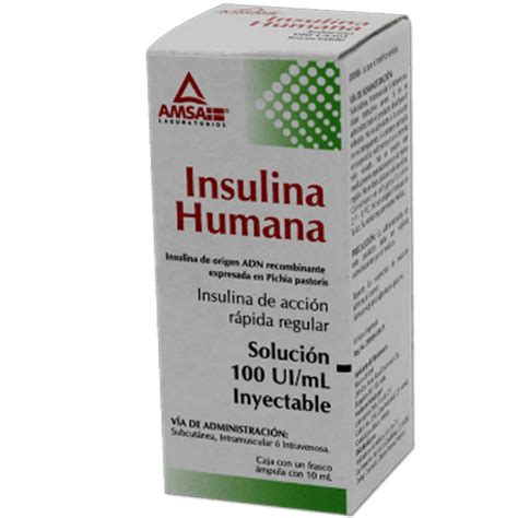 Insulina Humana Accion Rapida Reg 1 Frasco Ampolletas 100 Ui 100 Ml Am