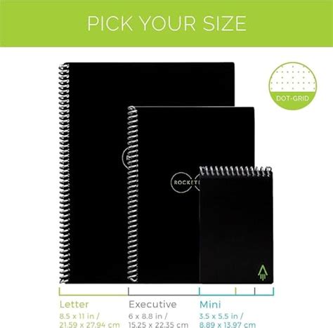 Rocketbook Core Reusable Smart Notebook Innovative Eco Friendly Digitally Connected Notebook