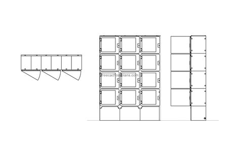 Lockers All 2d Views Autocad Block Free Cad Floor Plans