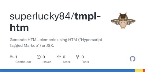 Github Superlucky84tmpl Htm Generate Html Elements Using Htm