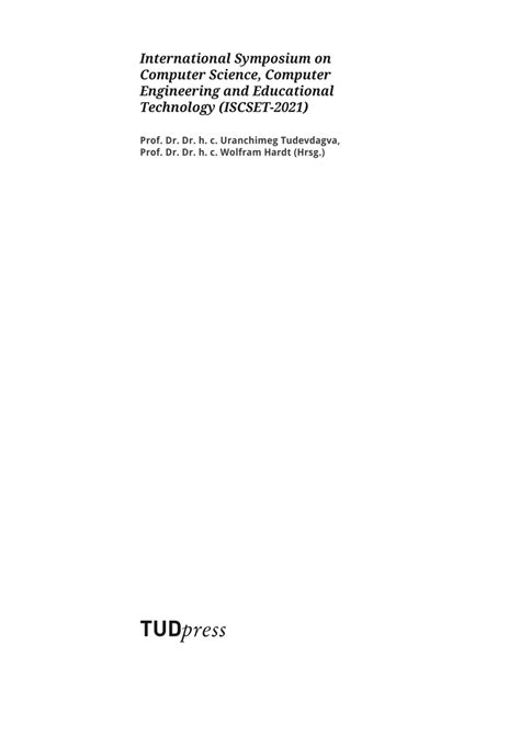 PDF International Symposium On Computer Science Computer Engineering And Educational