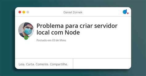 Problema Para Criar Servidor Local Com Node
