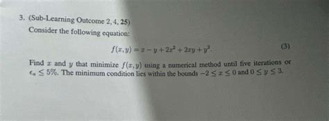 solved sub learning outcome 2 4 25 consider the following